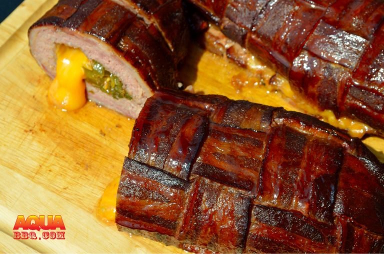 Primo Grill Smoked BBQ Bacon Cheeseburger Fatty | AQUA BBQ